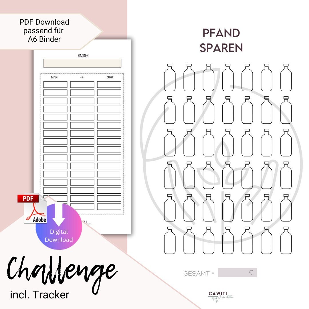 Pfand-challenge Zum Selber Ausmalen - Etsy