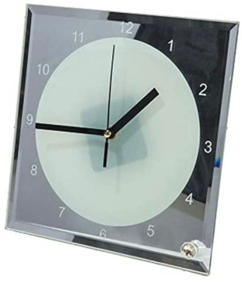 Custom/personalized Mirrored Photo Frame Glass Desk Clock - Etsy