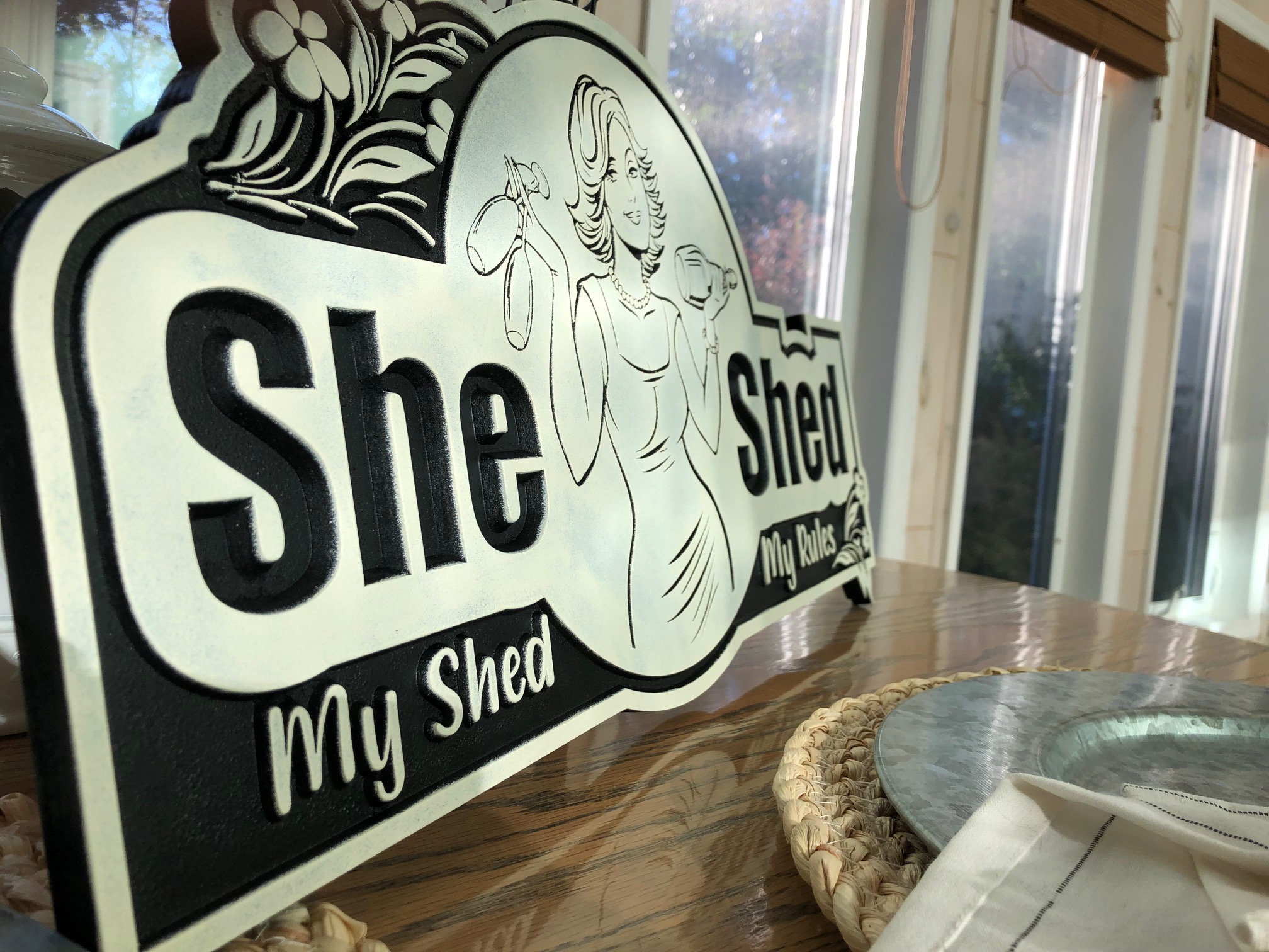 She Shed Sign File - “my Shed My Rules” SVG, Laser Cut Files, Cnc Wood ...