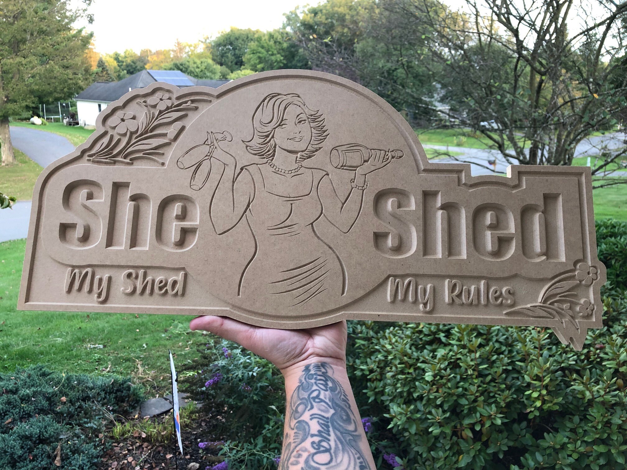 She Shed Sign File - “my Shed My Rules” SVG, Laser Cut Files, Cnc Wood ...