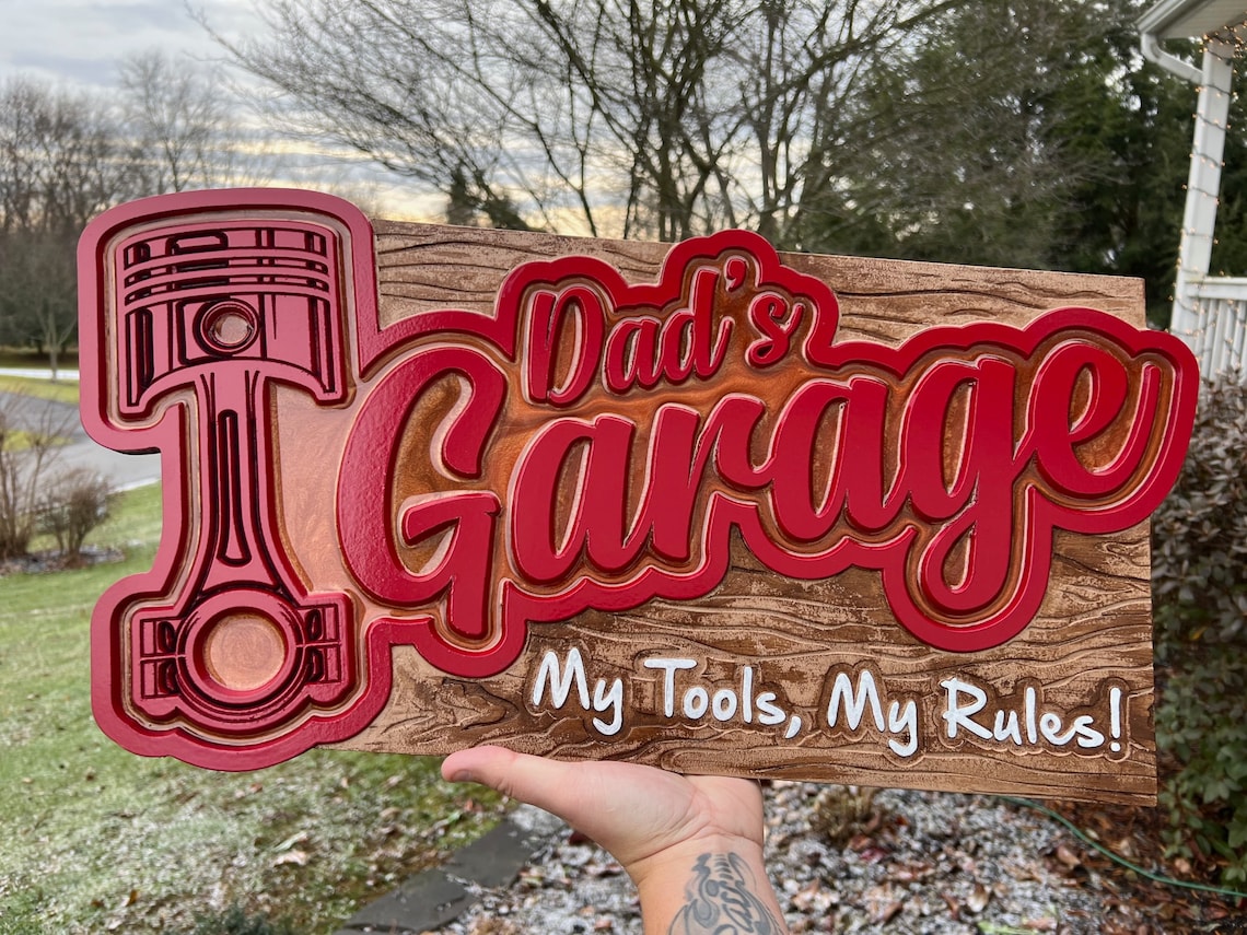 Dads Garage Sign File my Tools My Rules SVG Laser Cut | Etsy Canada