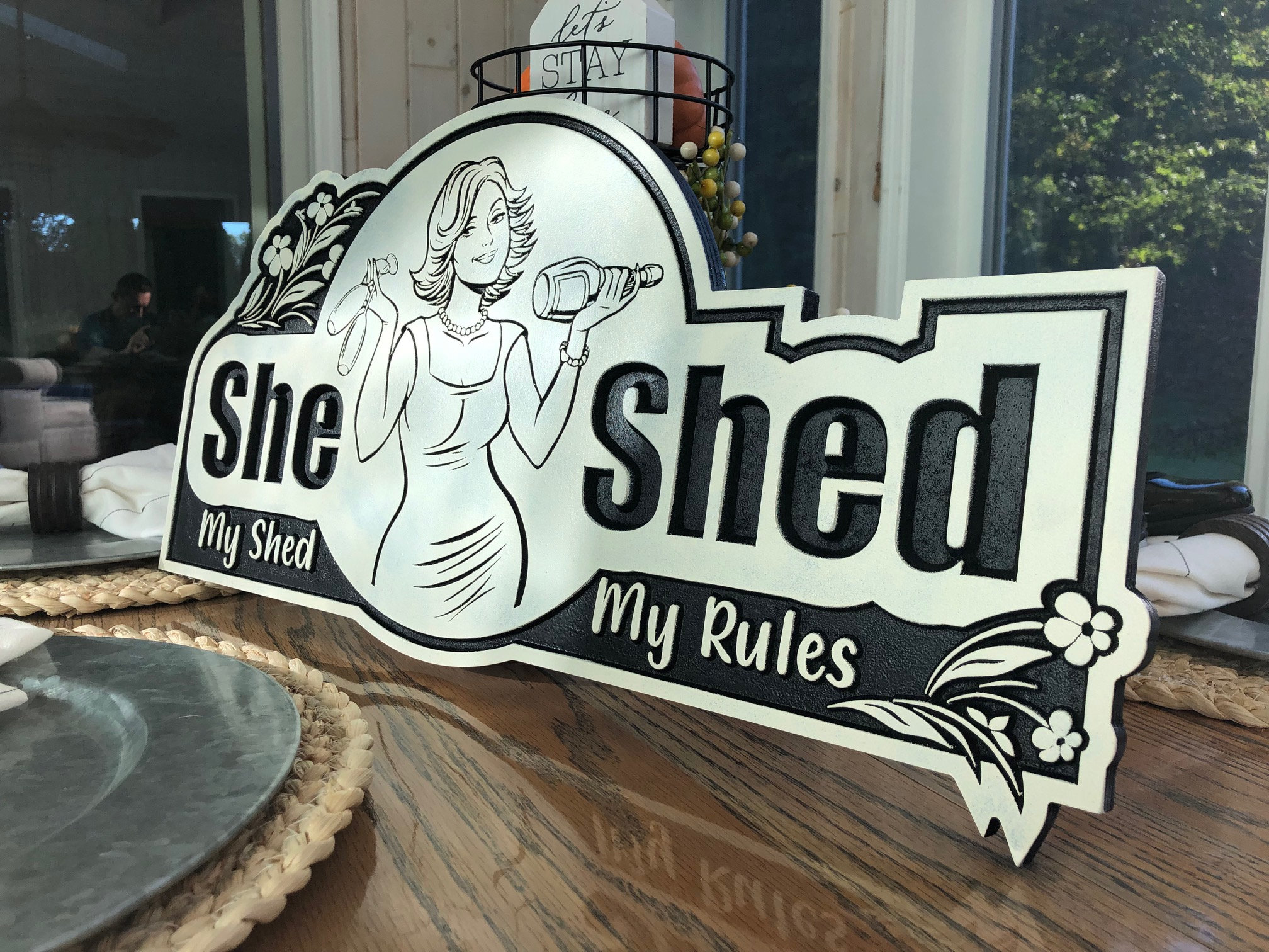 She Shed Sign File - “my Shed My Rules” SVG, Laser Cut Files, Cnc Wood ...