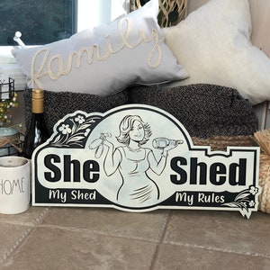 She Shed Sign File - “my Shed My Rules” SVG, Laser Cut Files, Cnc Wood ...