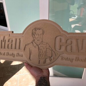 Carved Man Cave Sign - “real Manly Men Doing Manly Sh*t” - 24' X 10.25 ...