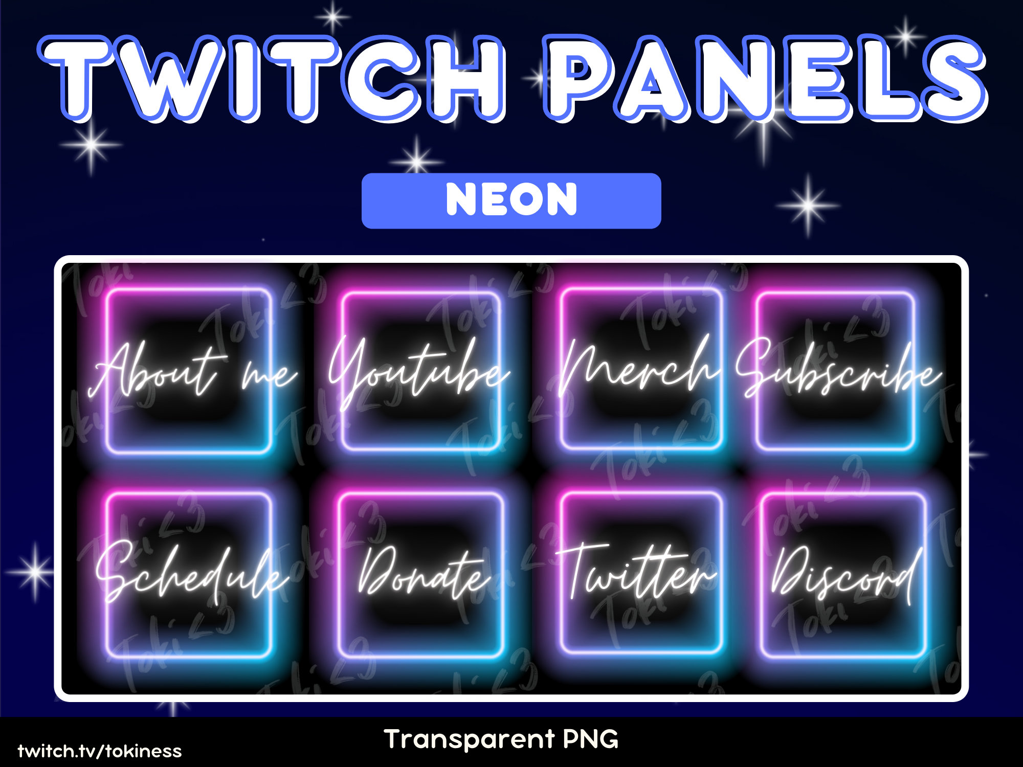 12 Cool Transparent Neon Panels for Twitch - Etsy
