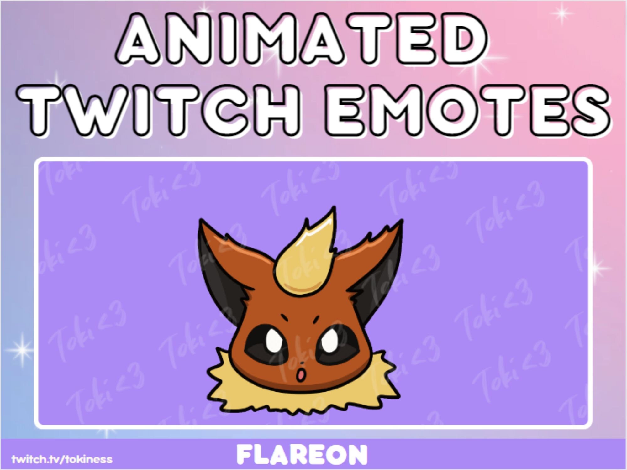 Kawaii Flareon Pokemon Animated Emote Twitch, Discord, Youtube - Etsy