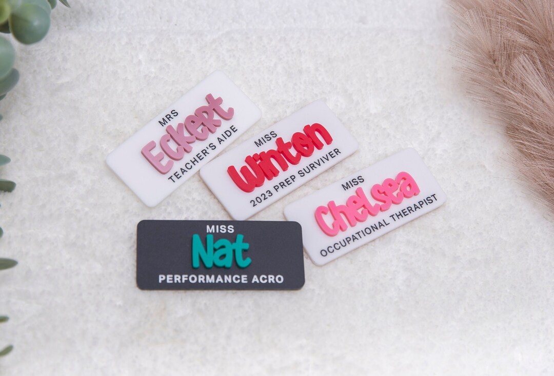3D Educator/teacher Name Badges, Custom Business/work Name Tag, End of ...