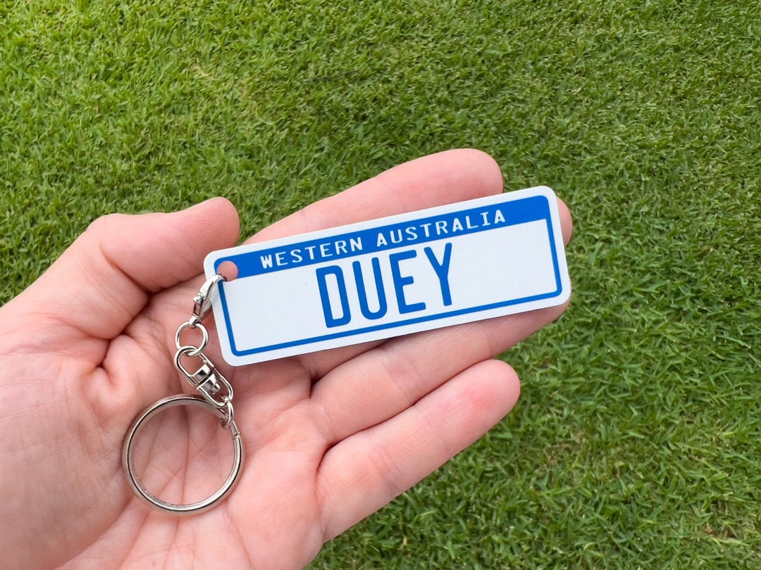Western Australia Number Plate Keychain, Aluminium Personalised Custom ...
