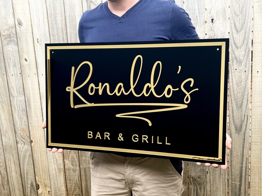 Gold Class Classic Bar & Lounge Personalised Bar/man Cave Sign for Men ...