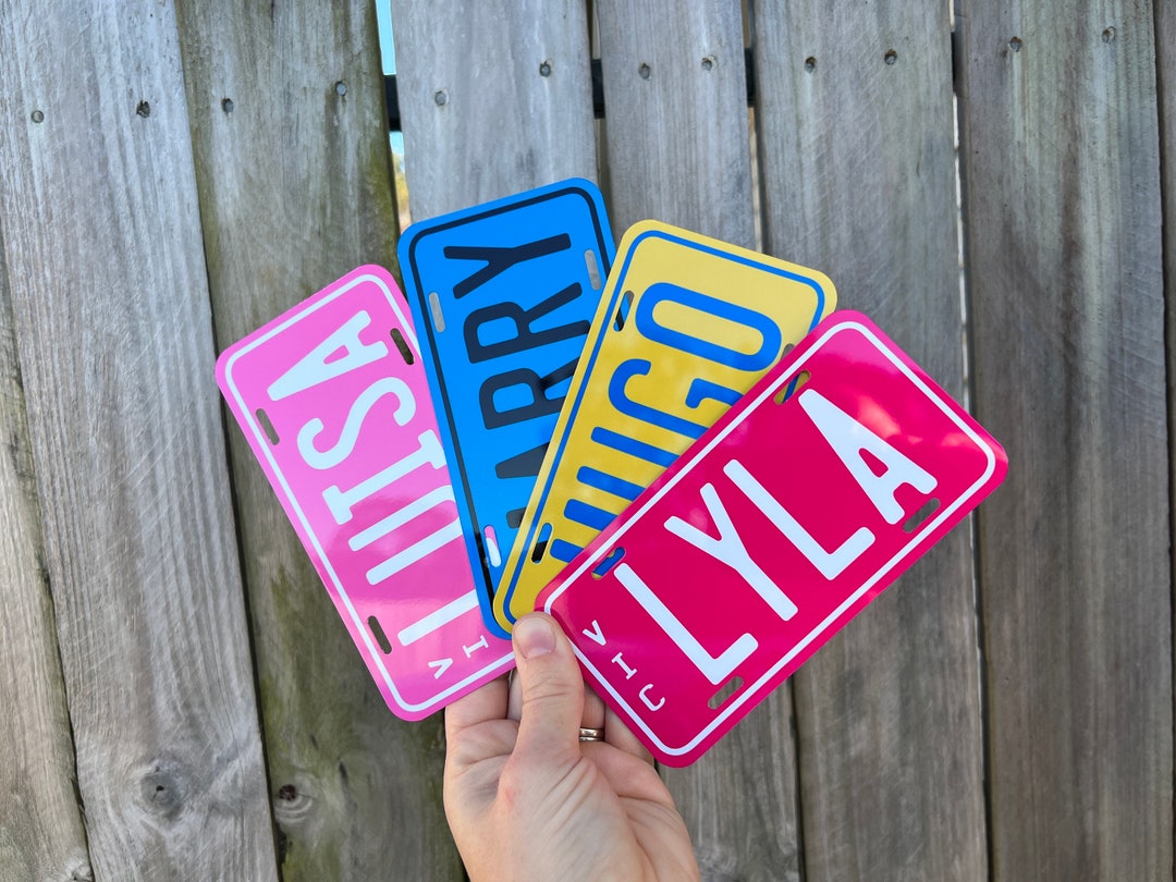 Side State Personalised Mini Plates, Custom Kids Number Plates, Kids ...