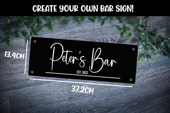 Personalised Bar Sign Custom Name Sign Man Cave Sign - Etsy Australia