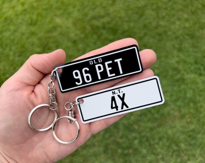 Number Plate Keyrings/custom Rego Keyrings/ Personalised Keyrings/rego ...