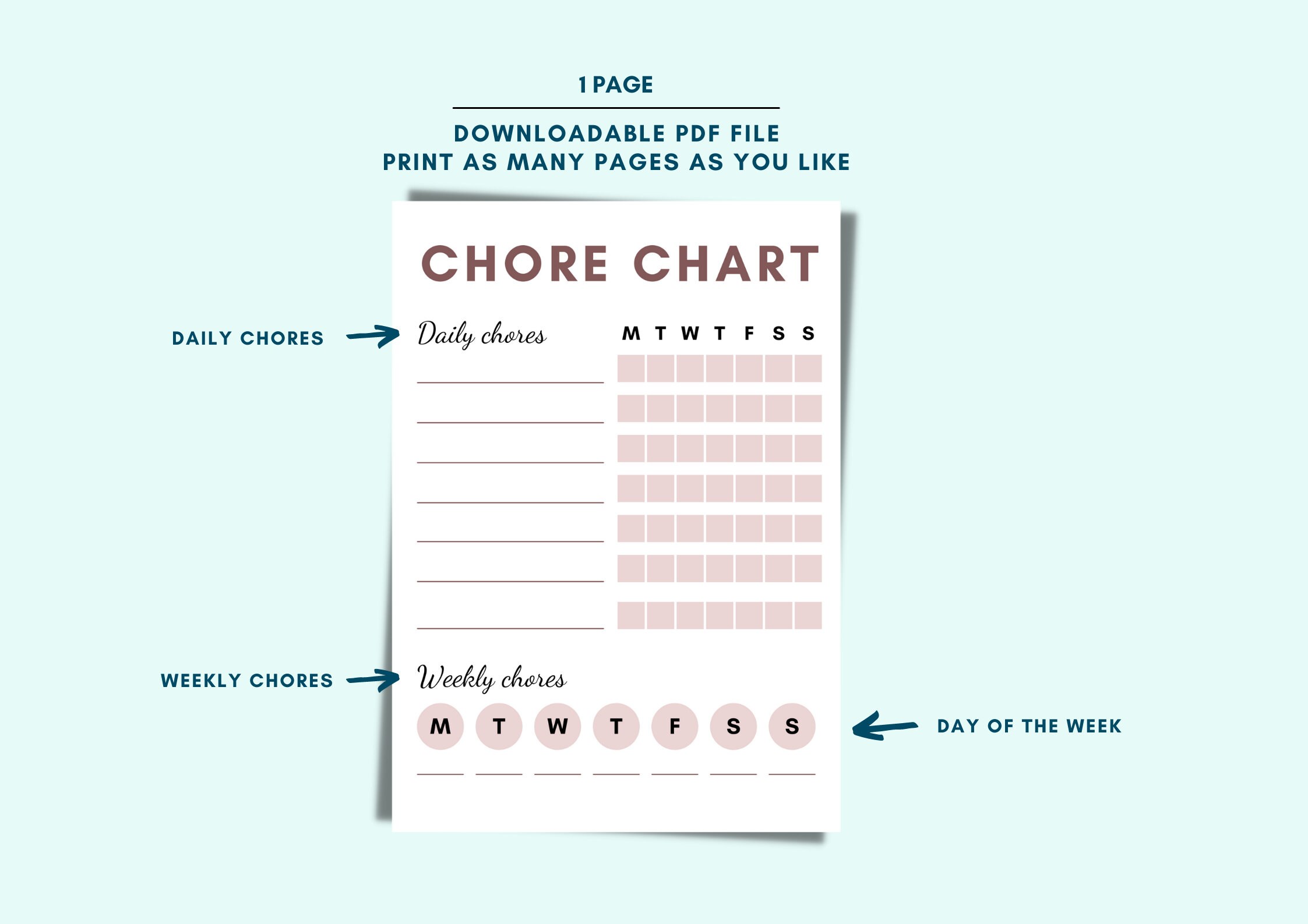 Printable, CHORE CHART - Etsy