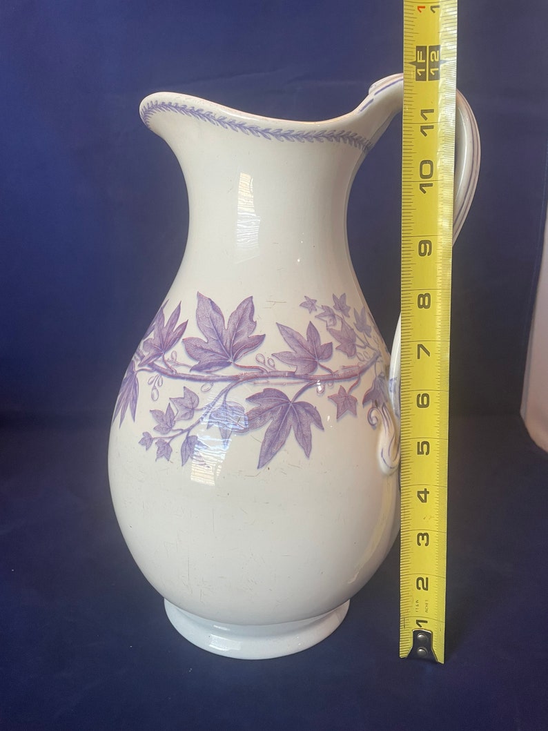 Pitcher and Wash Basin in Lavender and White With Roses and Fruit - Etsy