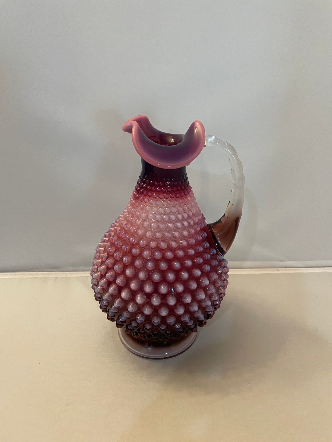 Fenton Plum Opalescent Hobnail Decanter - Etsy