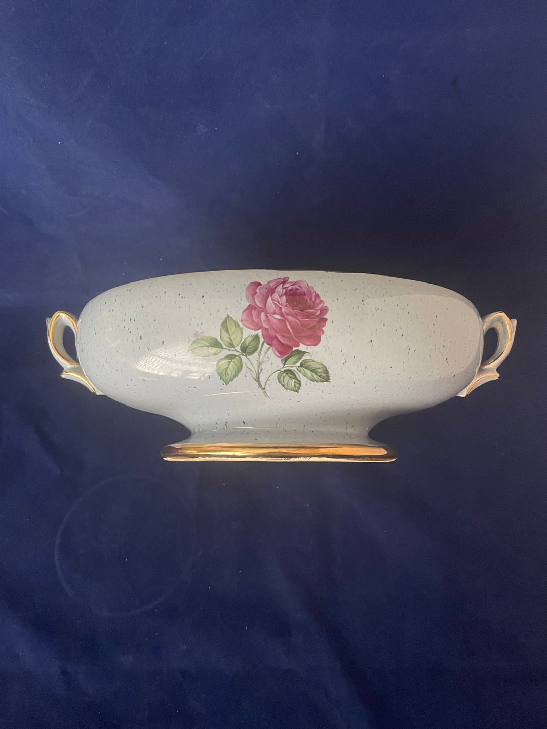Mc Coy 1959 Antique Rose Low Flower Bowl - Etsy