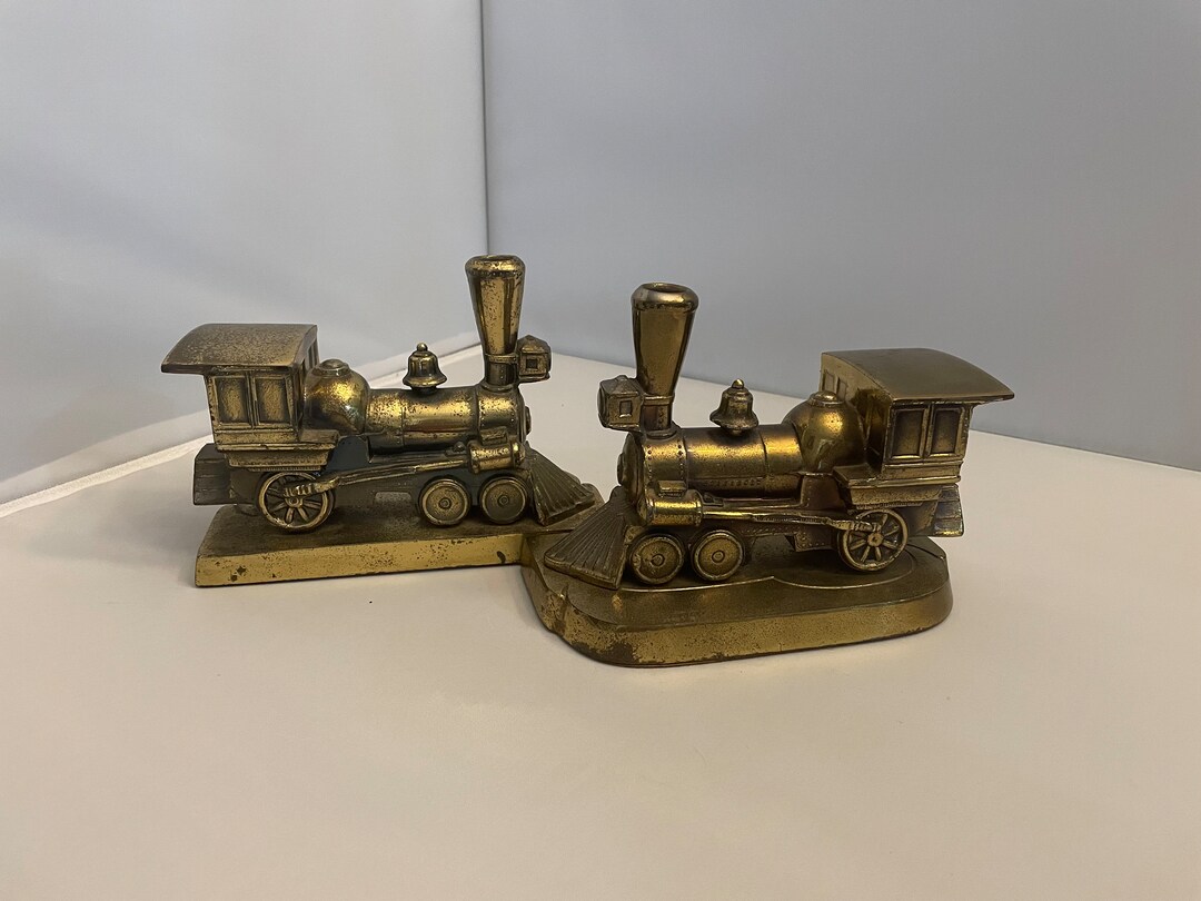Vintage Frankart Steam Engine Sculpture Bookends - Etsy