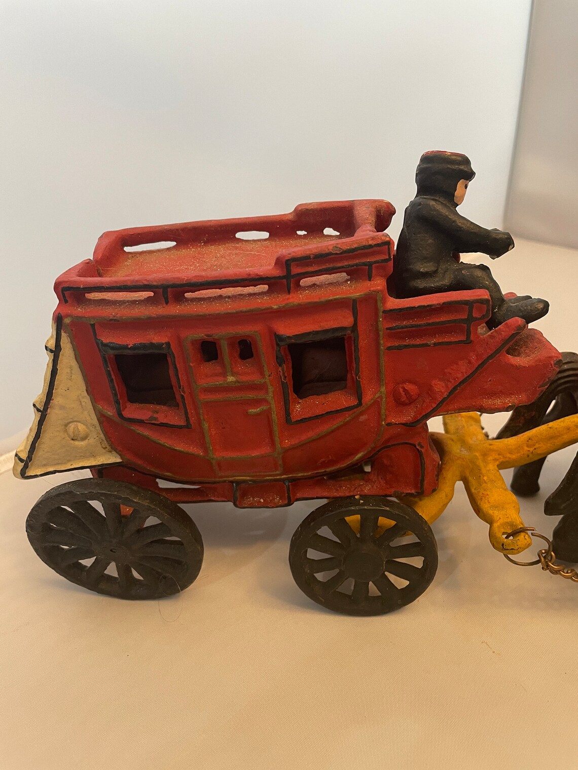 Antique Cast Iron Stagecoach and 6 Horses - Etsy