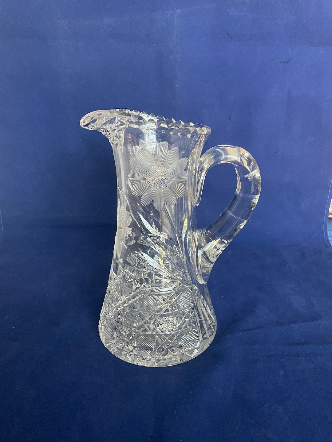 ABP Cut Glass Pitcher 10" - Etsy