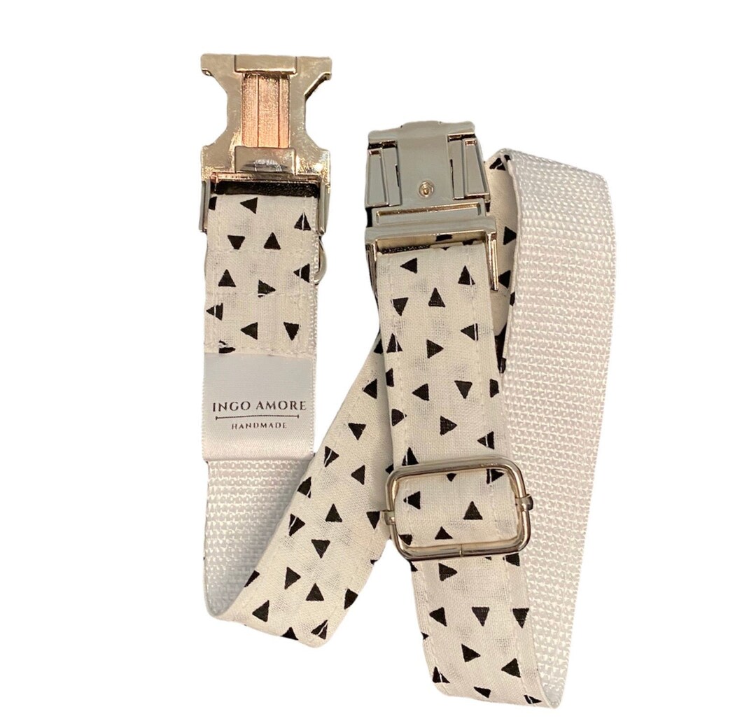 Playful Black & White Triangle Collar With Silver Buckle - Etsy