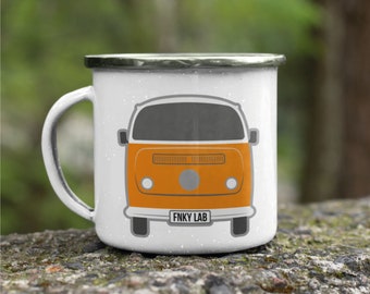 Personalised Vanlife Mug Campervan Enamel Camp Mug Custom - Etsy UK