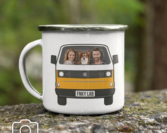 Personalised Vanlife Mug Campervan Enamel Camp Mug Custom Camping Mug ...