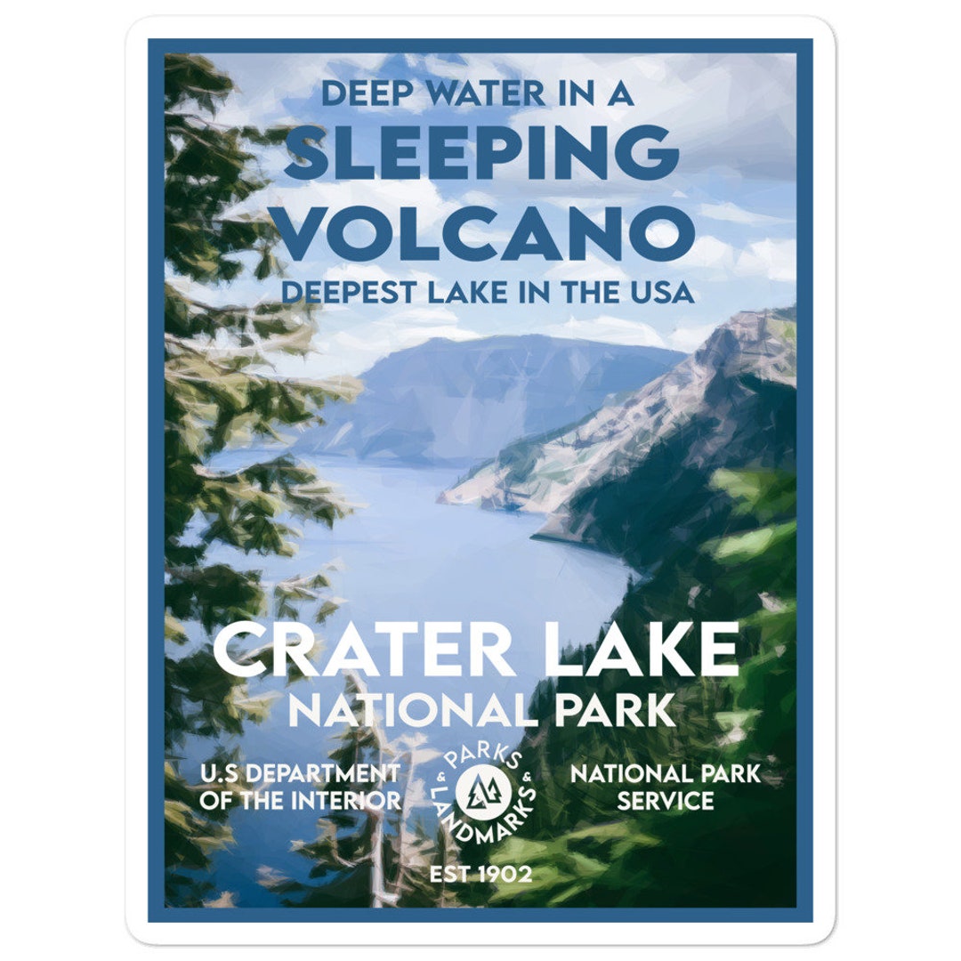 Crater Lake National Park Sticker - WPA Style - Etsy