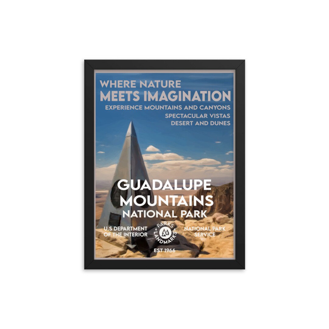 Guadalupe Mountains National Park Poster (framed) - WPA Style - Etsy