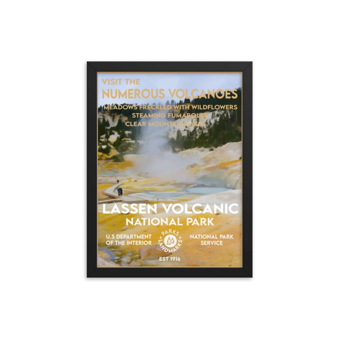 Lassen Volcanic National Park Poster (framed) - WPA Style - Etsy