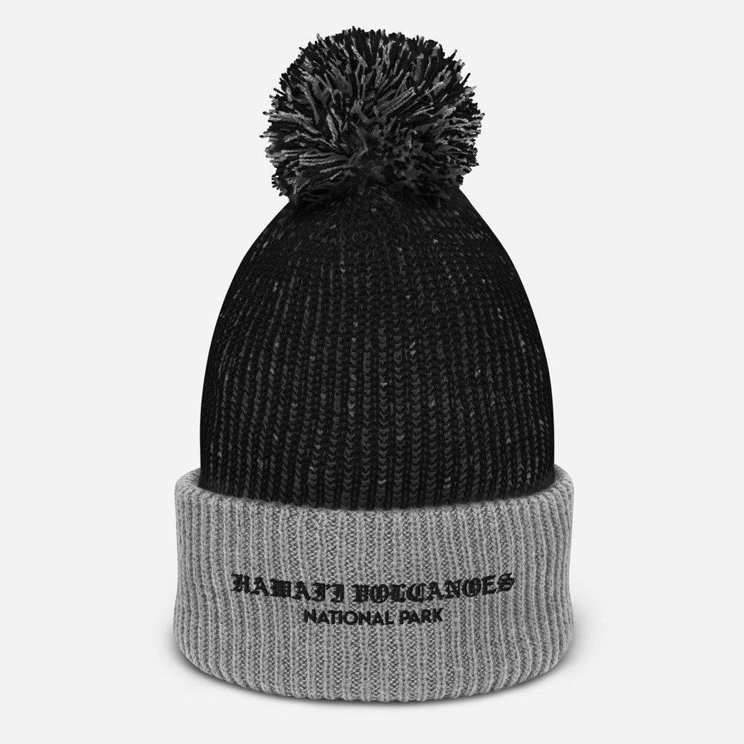Hawai'i Volcanoes park Ages Speckled Embroidered Pom Beanie - Etsy