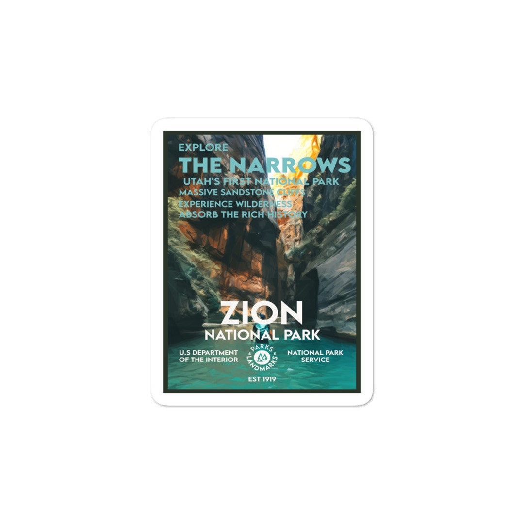Zion National Park Sticker - WPA Style - Etsy