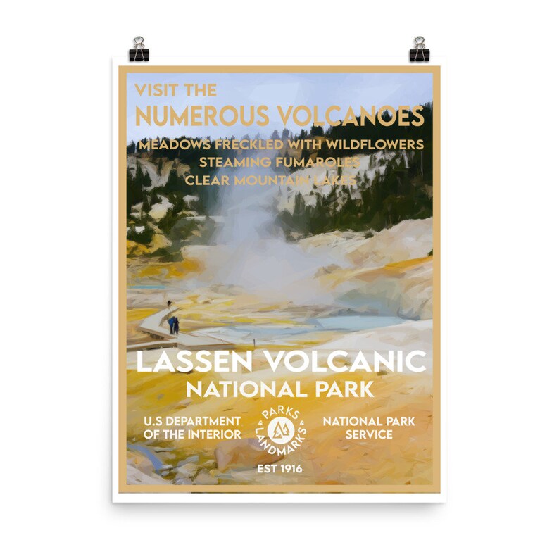 Lassen Volcanic National Park Poster - WPA Style - Etsy