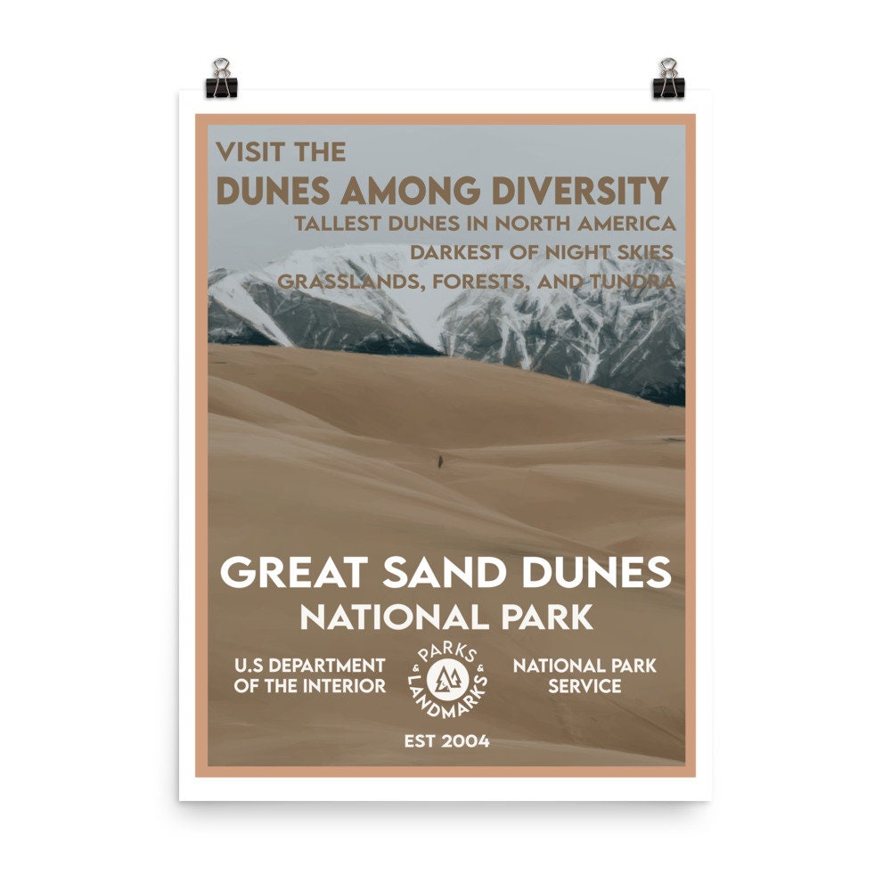 Great Sand Dunes National Park Poster - WPA Style - Etsy