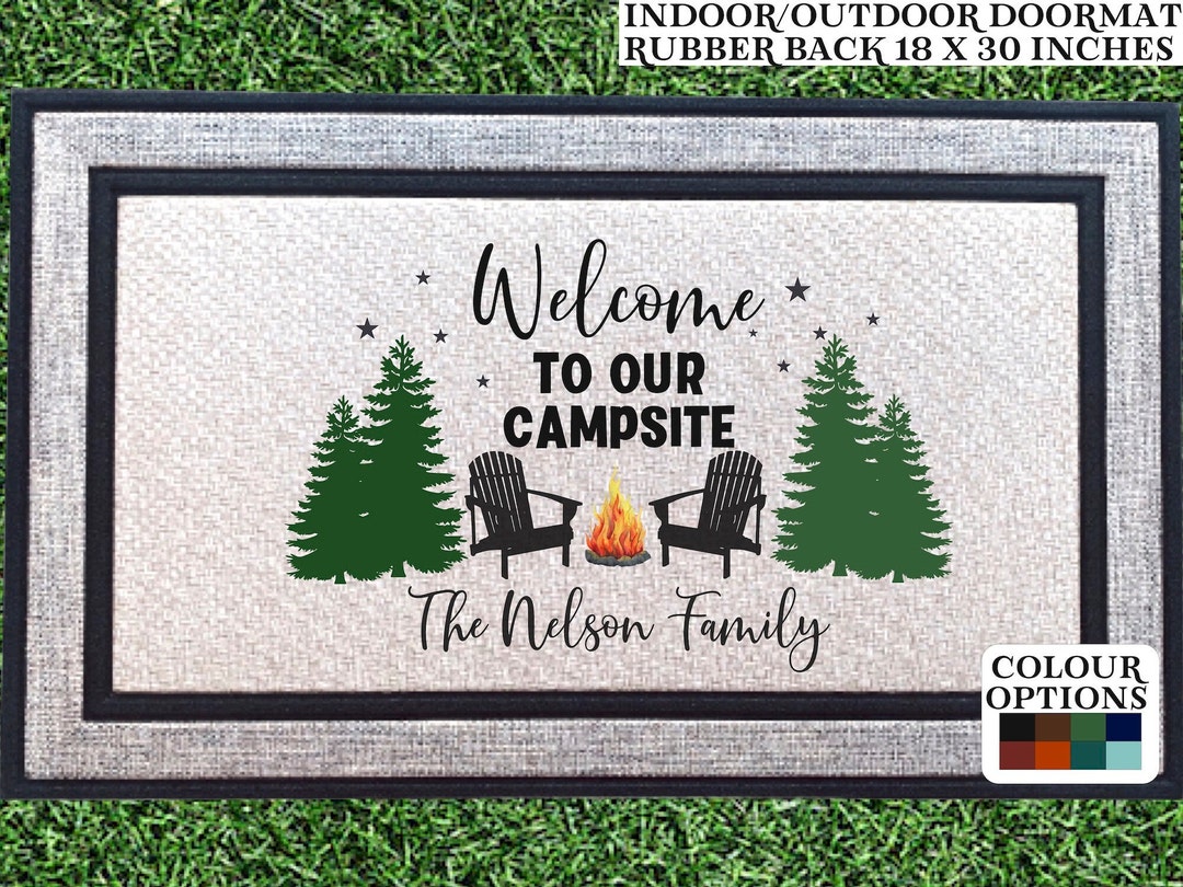 Personalized Camping Doormat - Camper RV Mat - Family Name Doormat ...