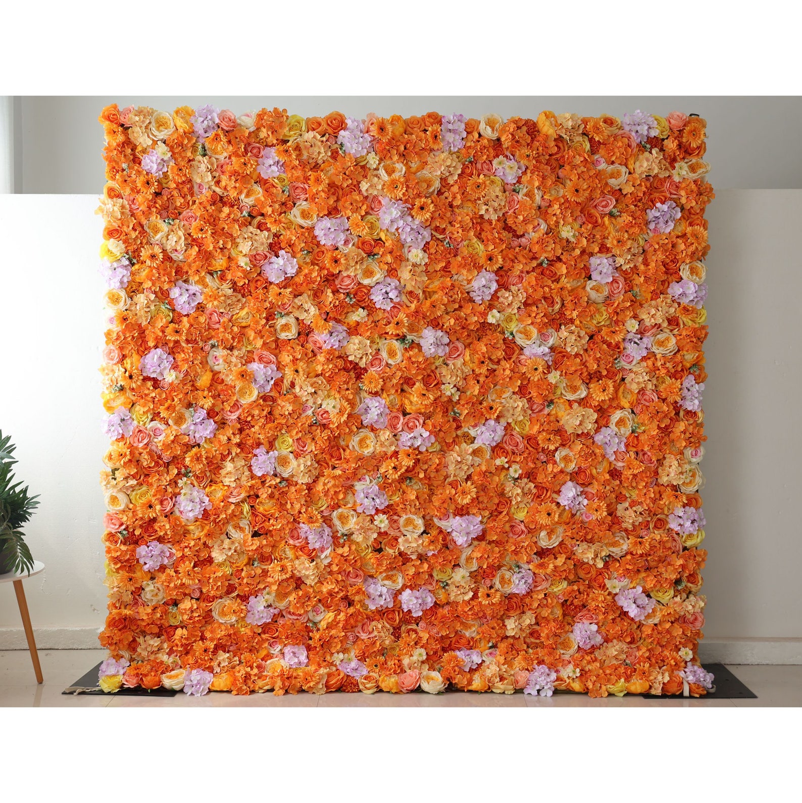 Valarflowers Vibrant Roll-up Flower Wall Art: Sun-kissed Orange ...