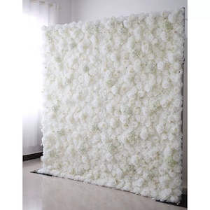 White Silk Flower Wall Backdrop, Wedding Photography Decor - Etsy