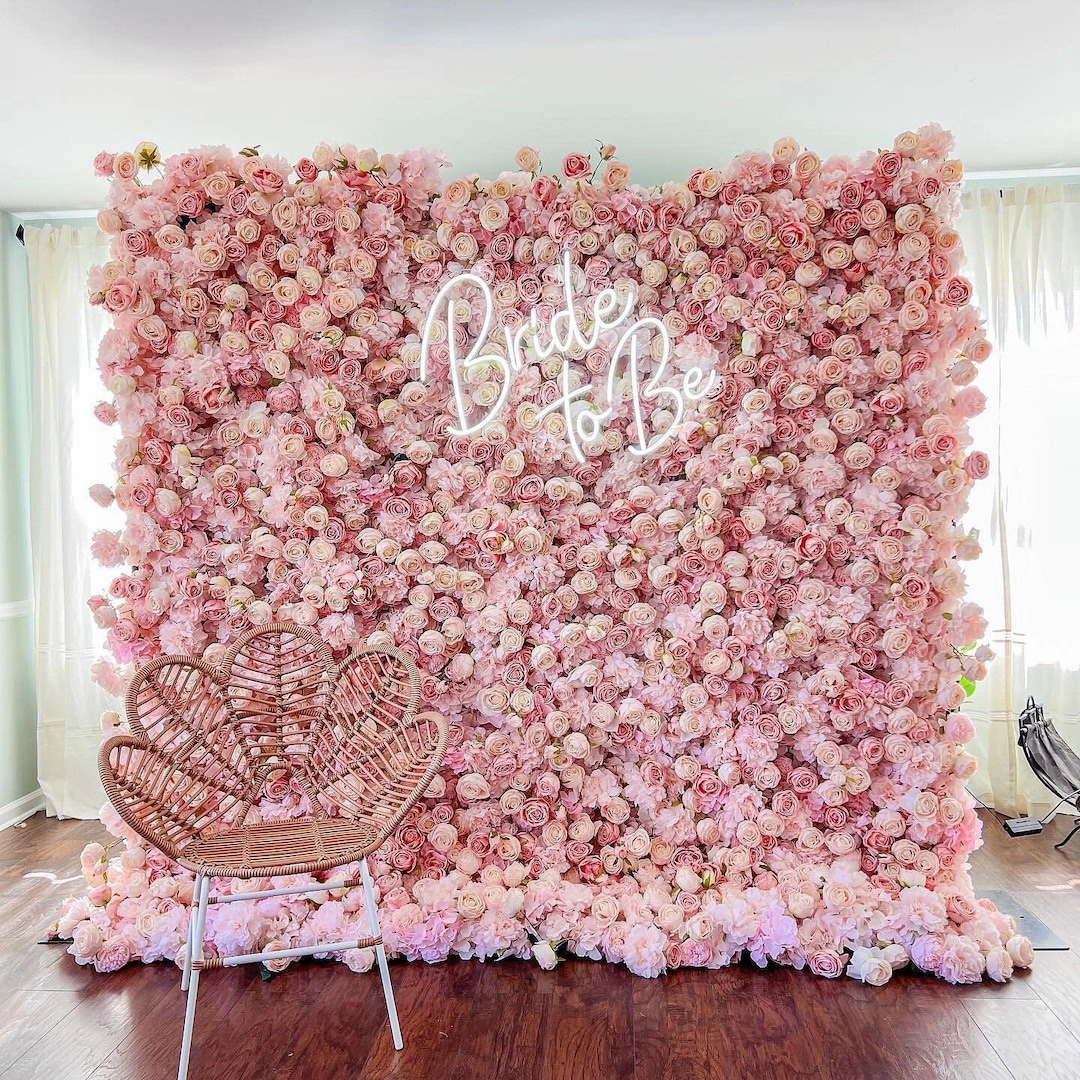 Valar Flowers Roll up Fabric Artificial Pink Floral Bridal Shower ...