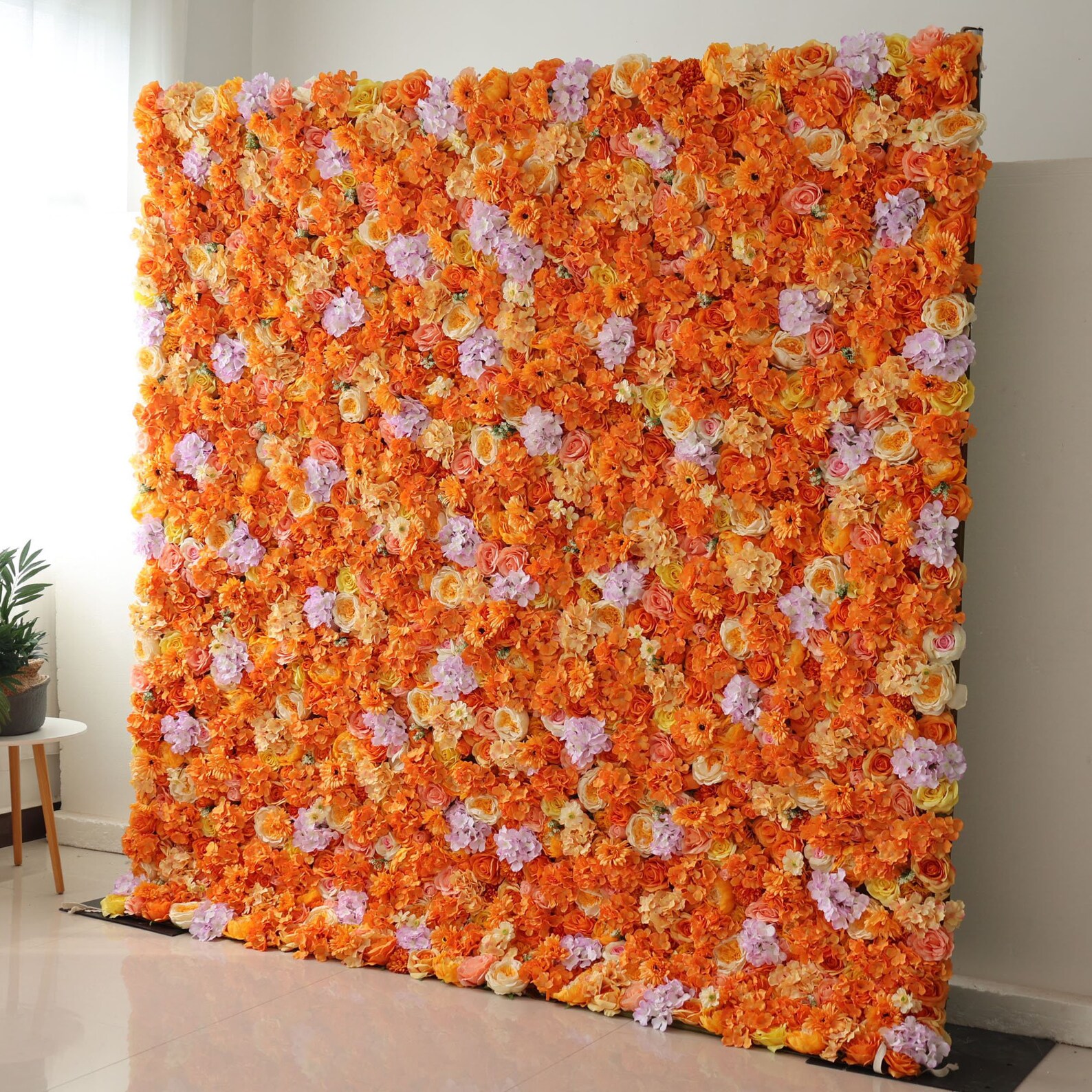 Valarflowers Vibrant Roll-up Flower Wall Art: Sun-kissed Orange ...