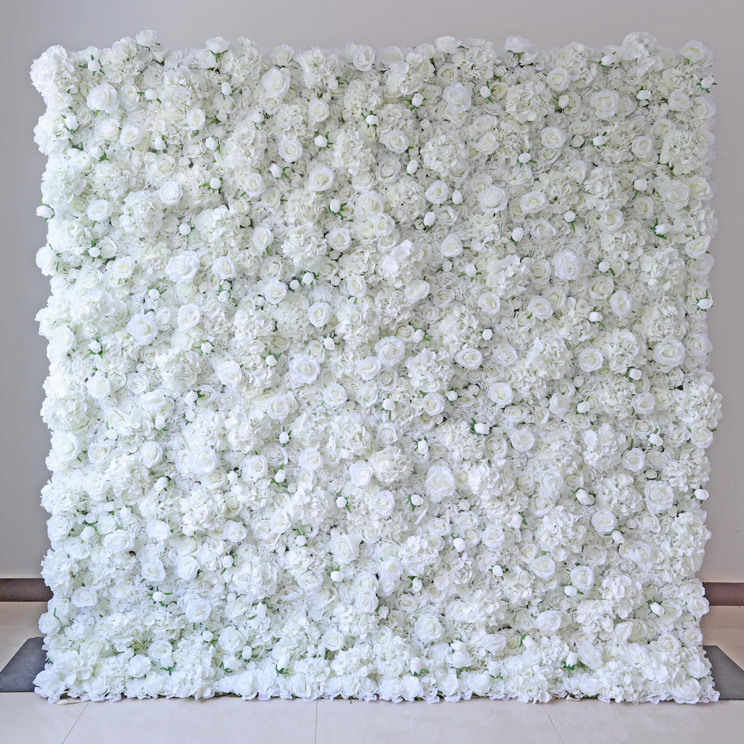 White Spring Garden Rose Flower Wall – Roll up Fabric Wedding Backdrop ...
