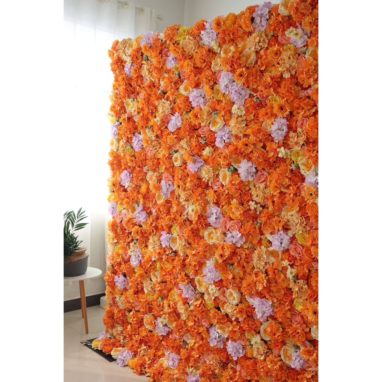 Valarflowers Vibrant Roll-up Flower Wall Art: Sun-kissed Orange ...