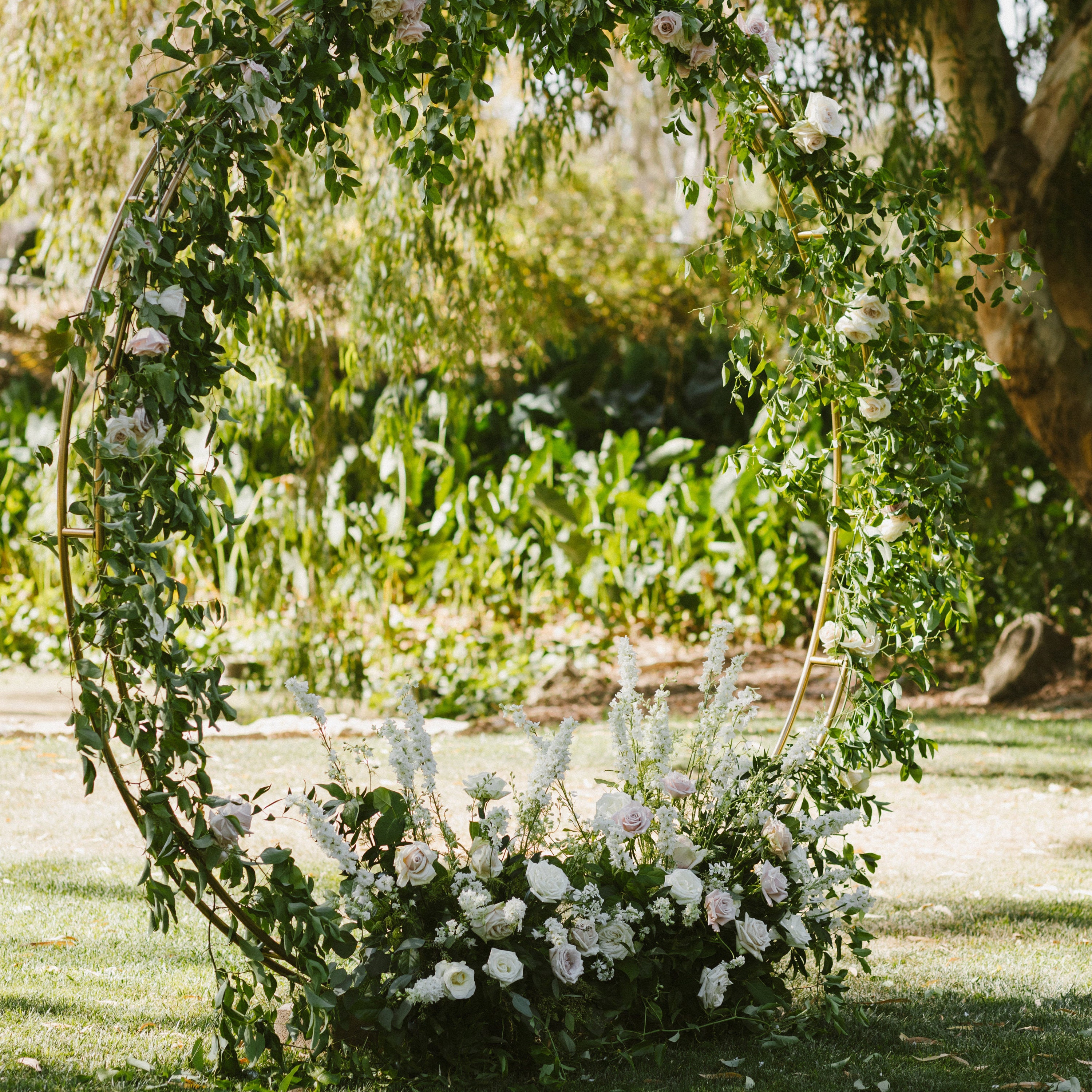 Shiny Gold Double Ring Wedding Arch - Floral Hoop Decor - Etsy