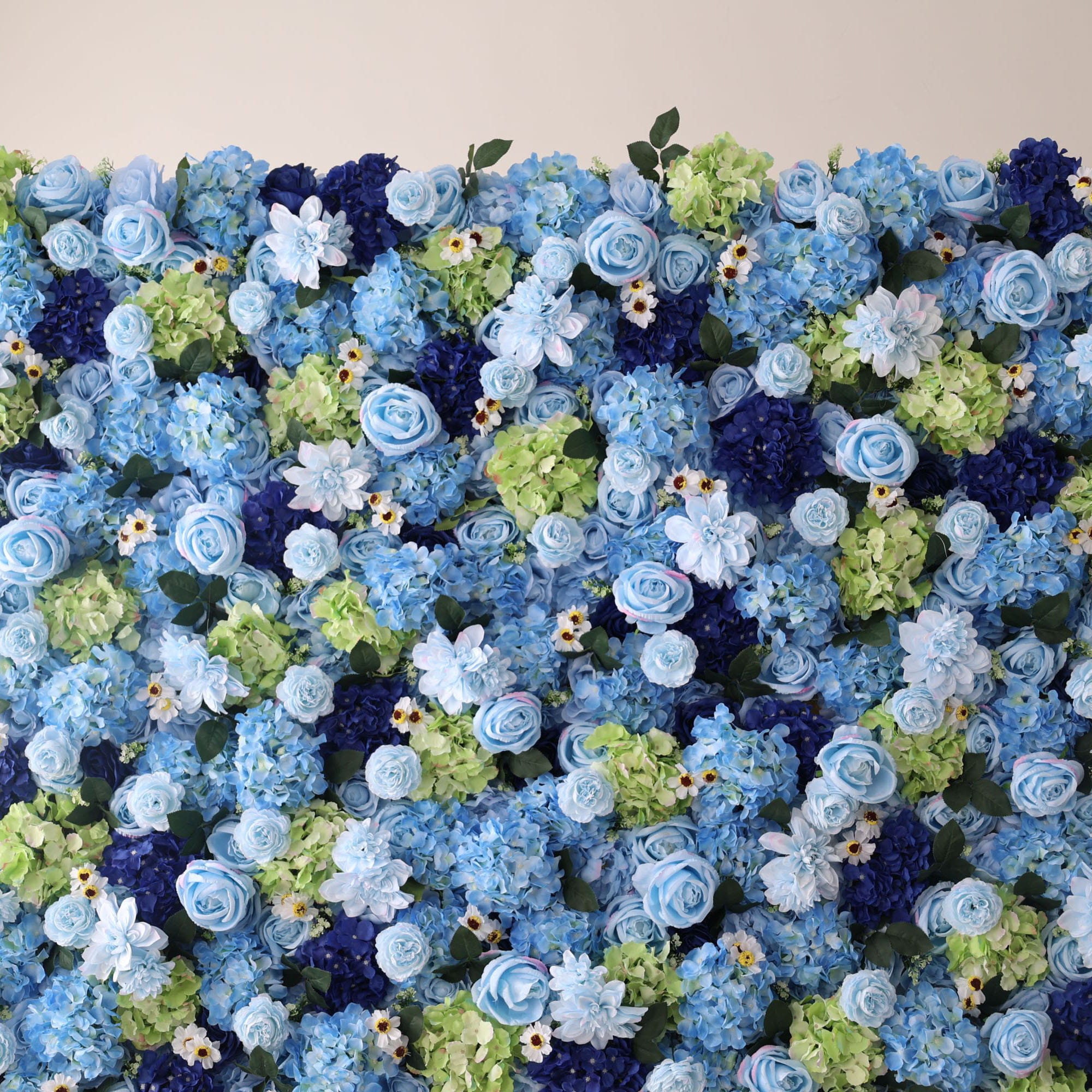 Blue 3D Floral Wall: Royal, Baby Blue & Light Green Flower Backdrop - Etsy