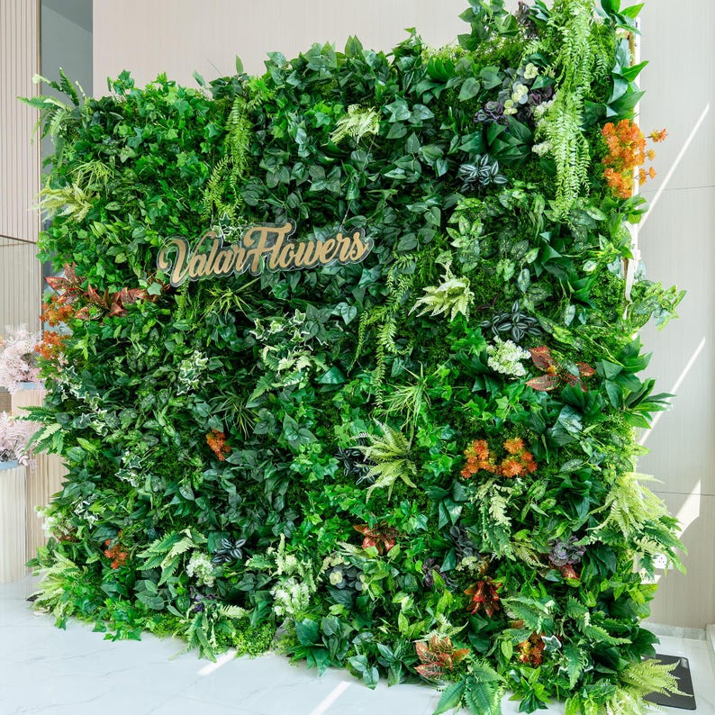 5D Spring Lush Greenery Wall Backdrop – Artificial Foliage Wedding ...
