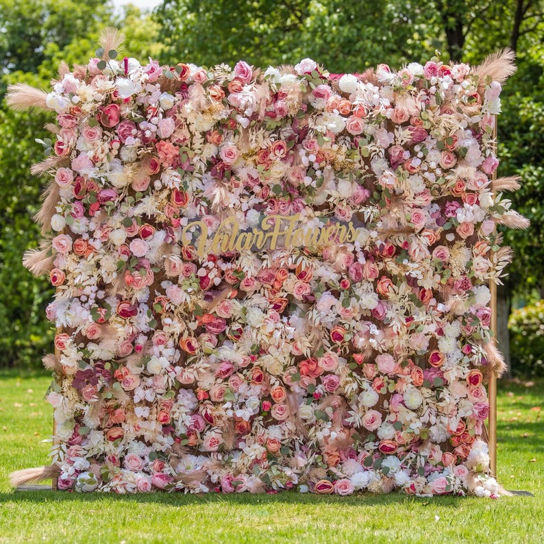 Opulent Floral Wall Backdrop – Boho Fabric Flower Event Decor - Etsy UK