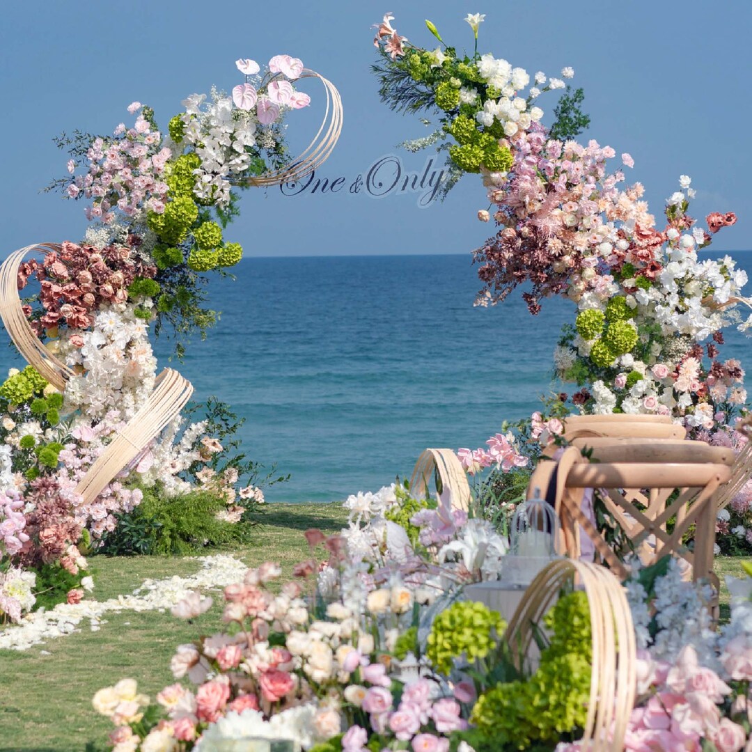 Artificial Floral Arch – Wedding Ceremony Backdrop, Pastel Flowers - Etsy