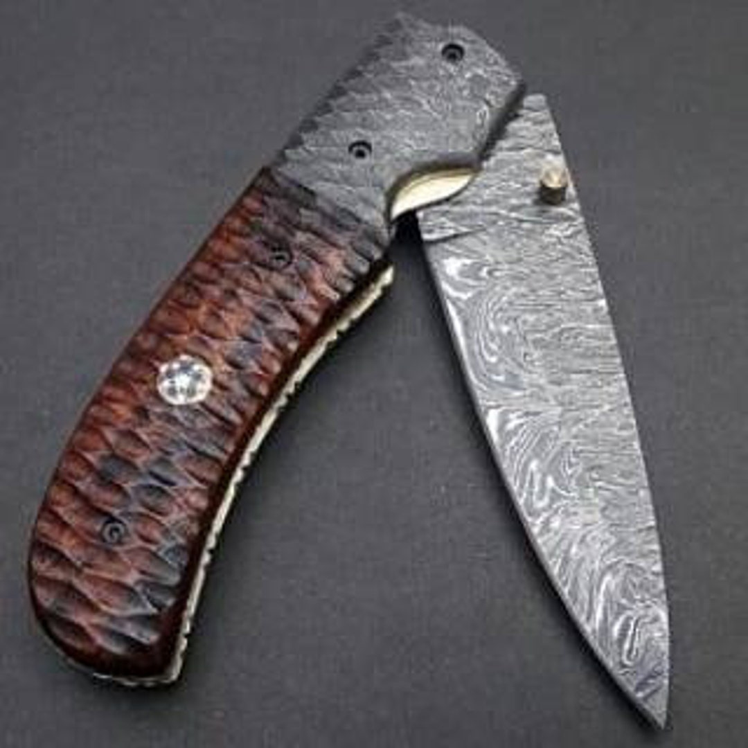 Handmade Damascus, Pocket Knife, Folding Knife, Damascus Pocket ...
