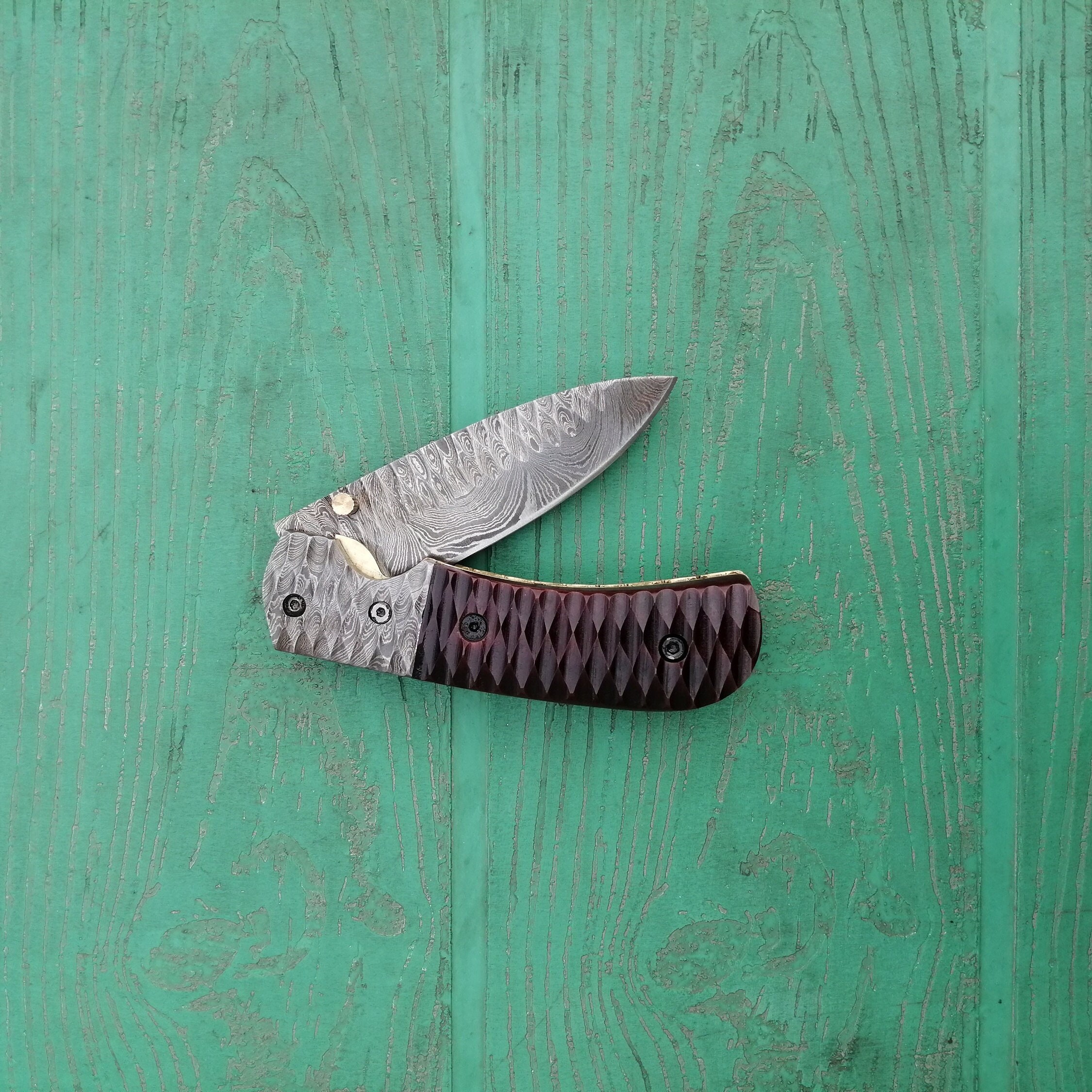 Handmade Damascus Pocket Knife Folding Knife Damascus - Etsy