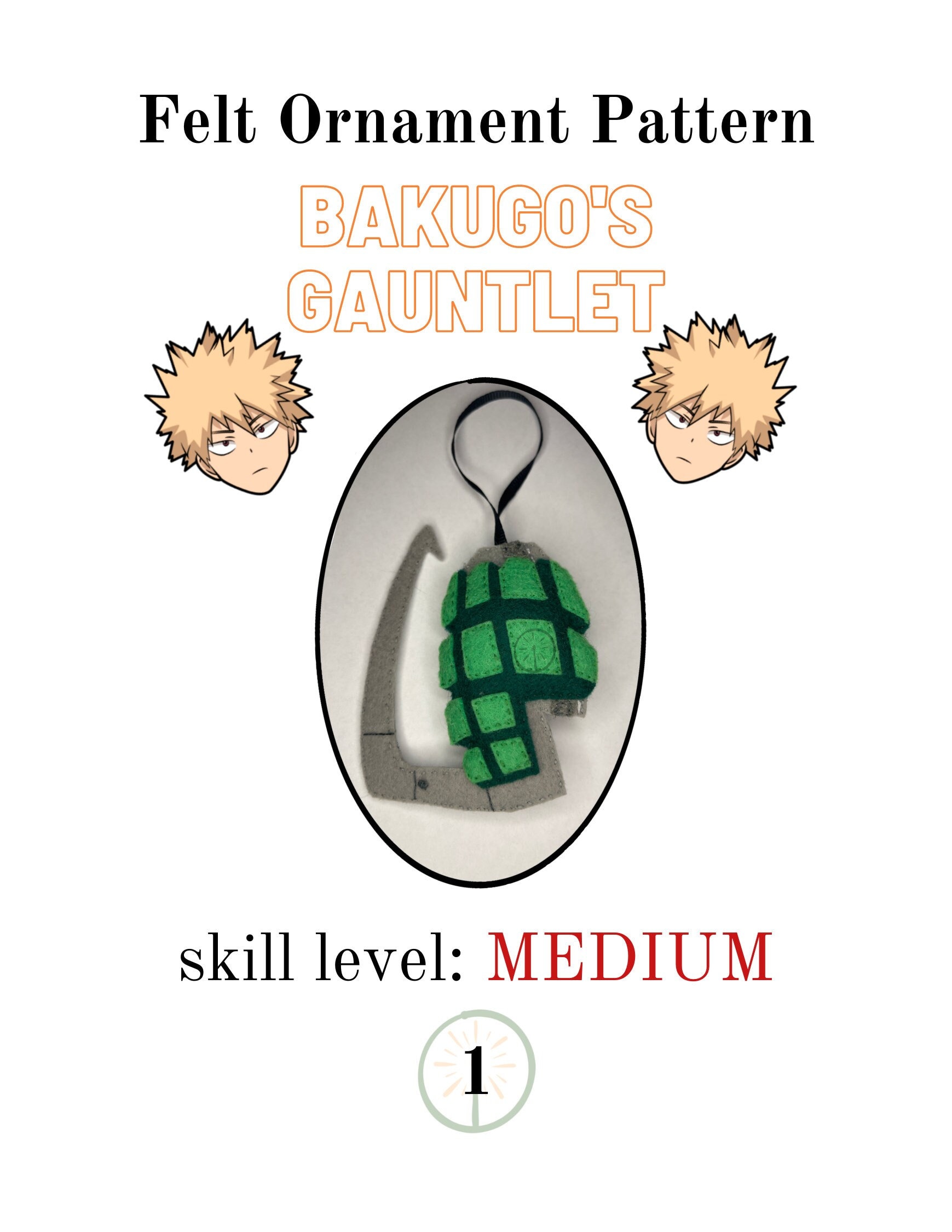 Bakugo's Gauntlet: Felt Ornament Pattern - Etsy