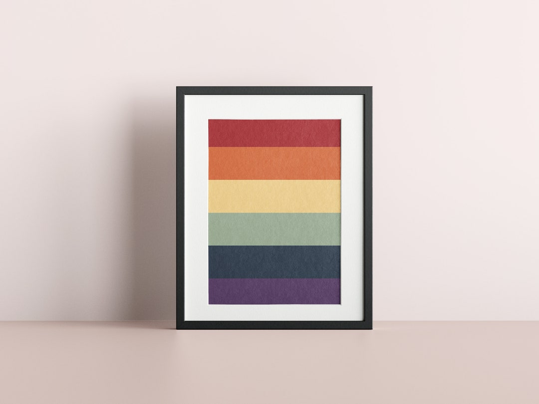 Rainbow Flag Art LGBT Pride Flag Minimalist LGBT Pride Print Abstract ...