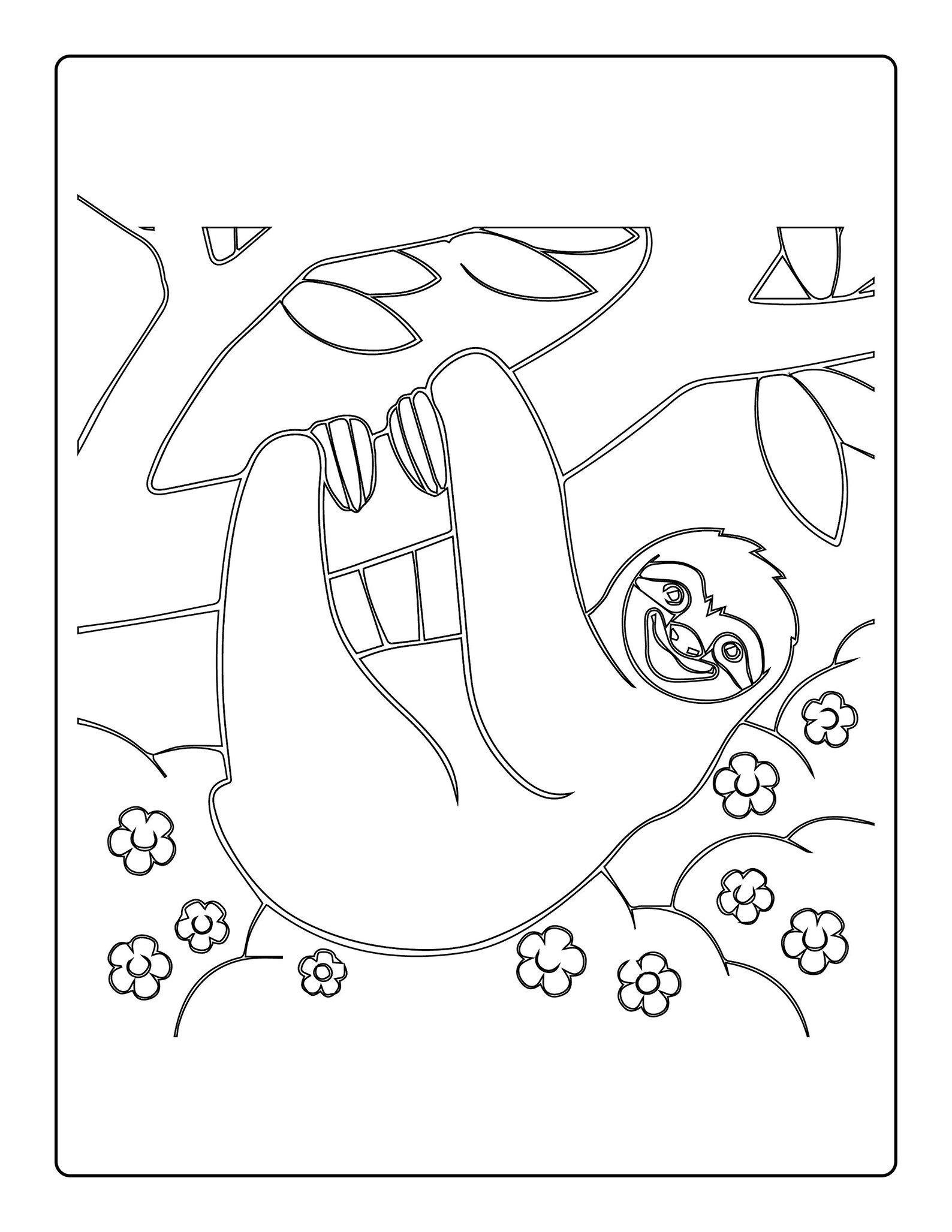 Coloring pages Sloth coloring pages Coloring page for kids | Etsy